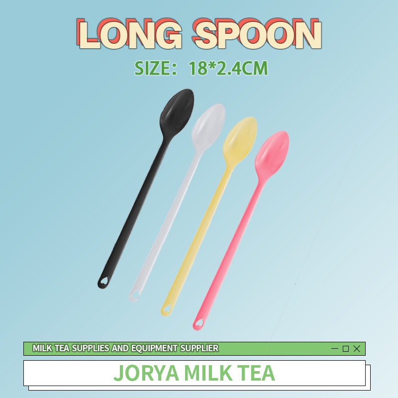 50pcs Long Spoon Loose Packing Long Handle 18cm Spoon For HaloHalo Ice ...