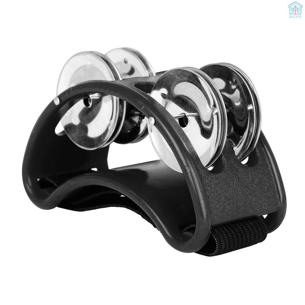 Percussion Foot Tambourine with 4 Pairs of Stainless Steel Jingles ...