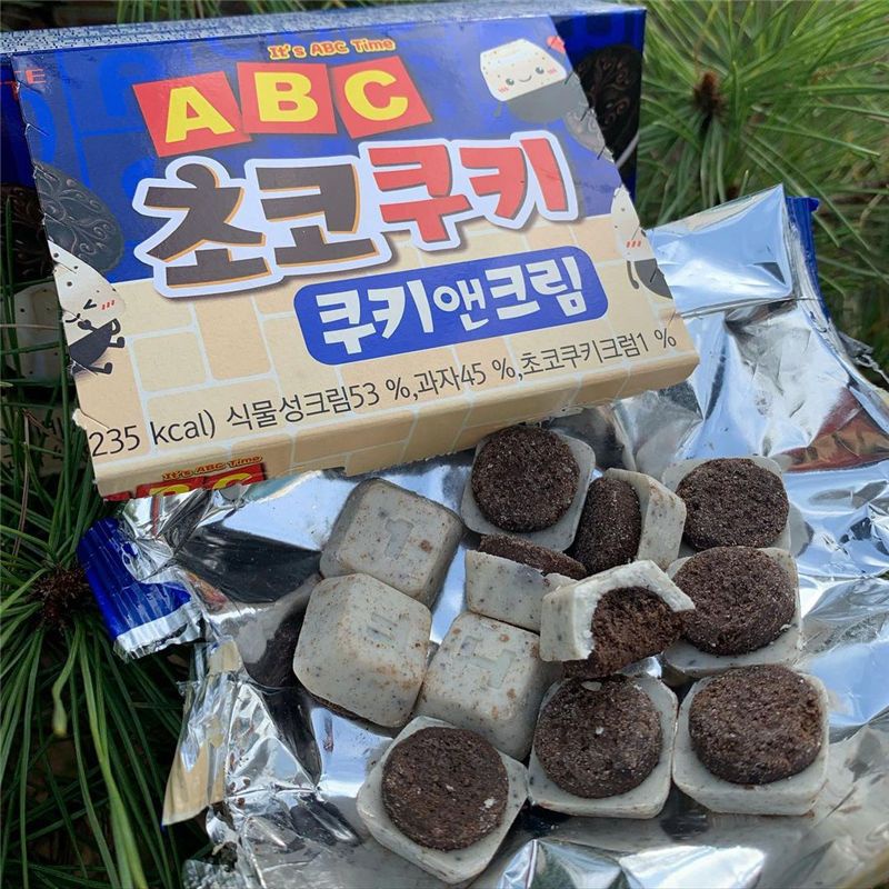 [1 box] Korea Imported LOTTE ABC Chocolate Flavored Cookies Biscuits ...