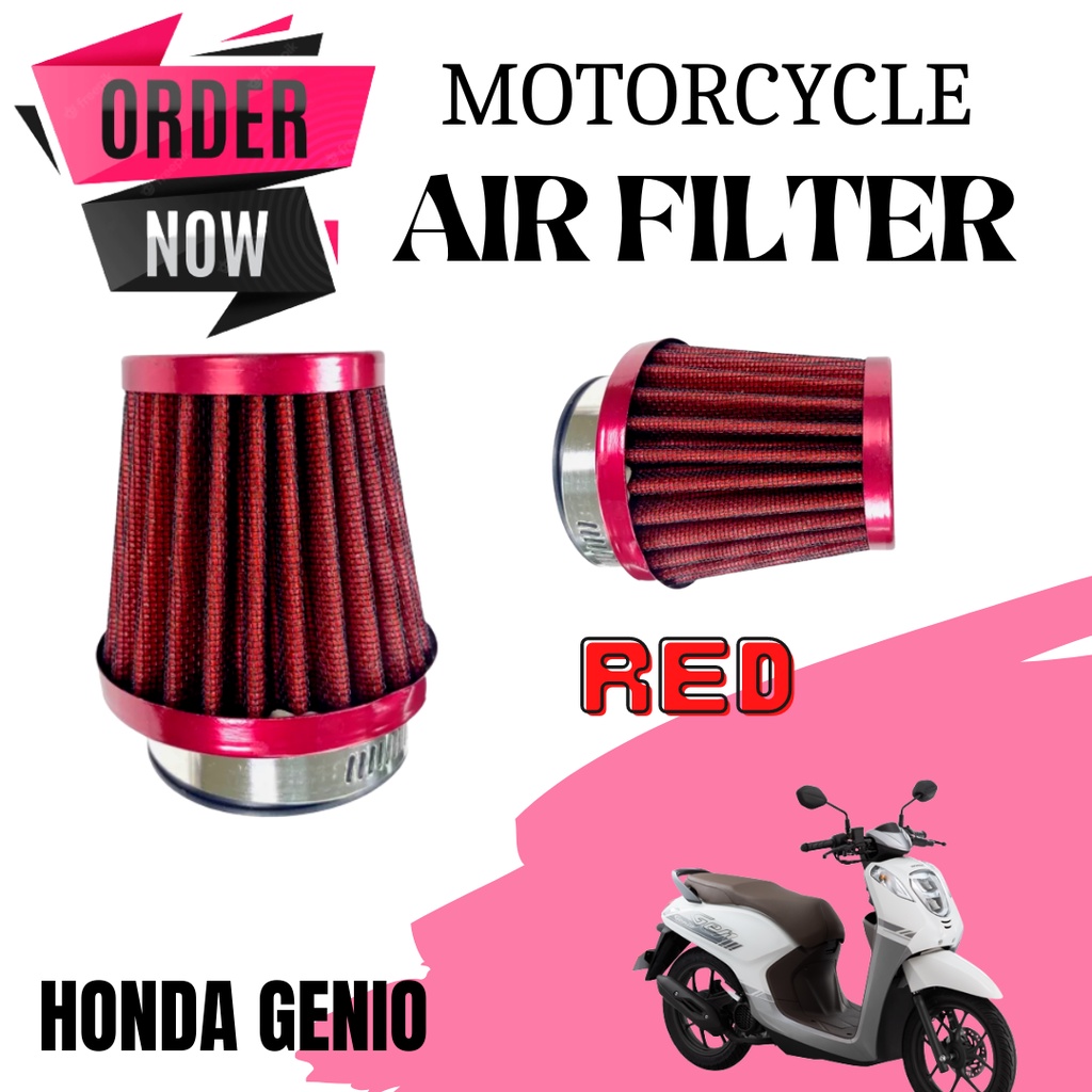 MOTOR AIR FILTER FOR HONDA GENIO| RED | MOTOR AIR CLEANER | CASH ON ...
