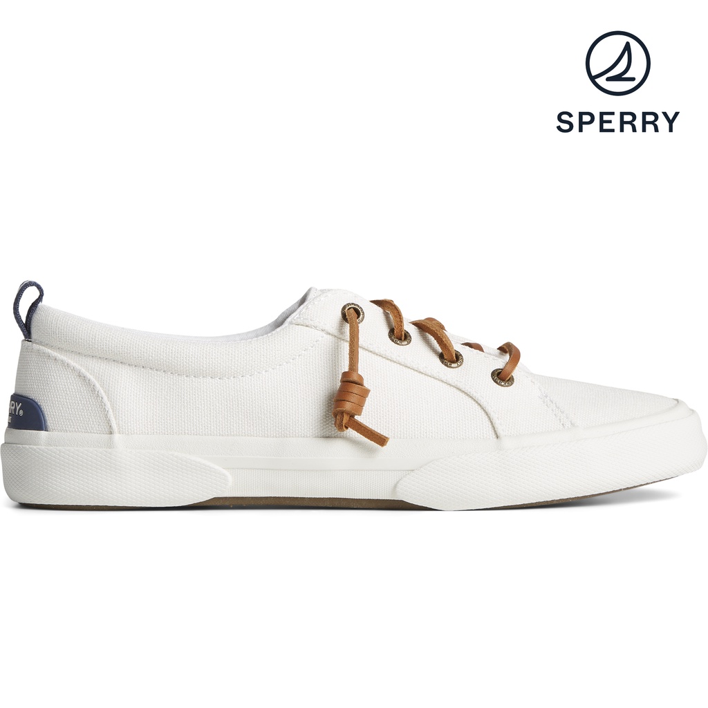 Sperry Women's Pier Wave Canvas Sneakers - White (STS85102) | Shopee ...