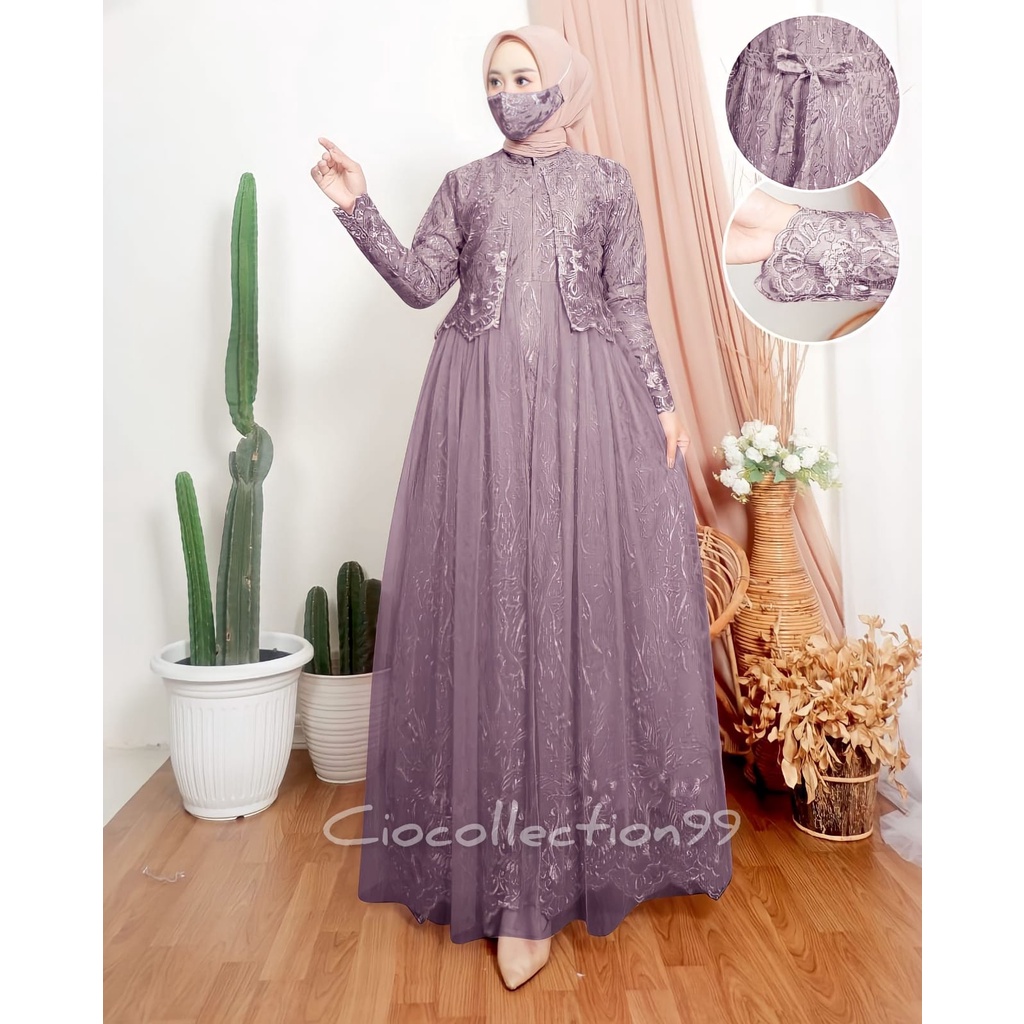 Elvira Luxurious Elegant Gamis / Brukat Wedding Dress / Brocade Maxi ...