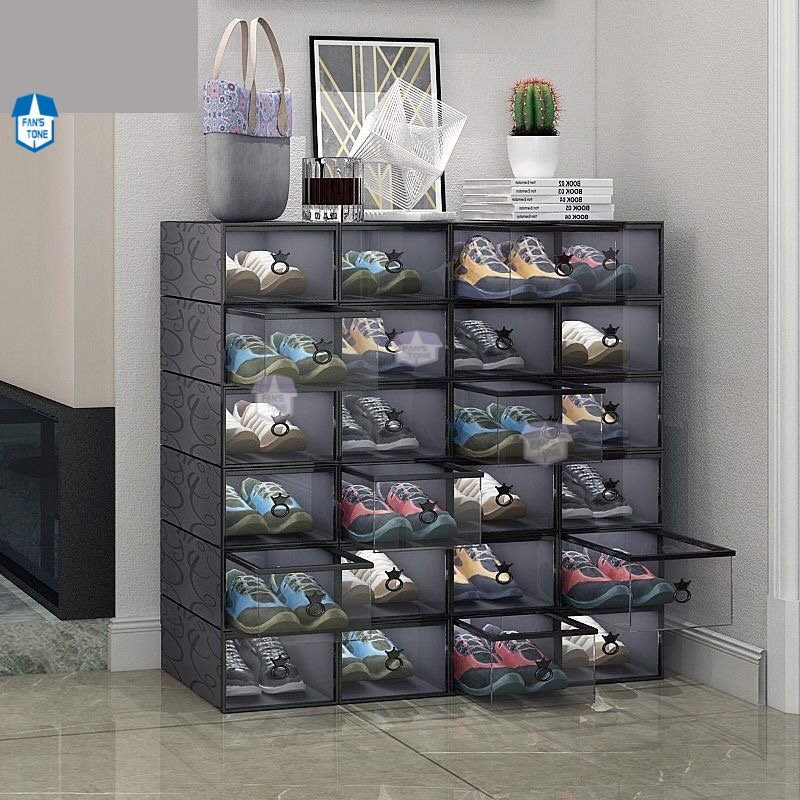 【Fan'】12Pcs Modern Large Drawer Storage Box Foldable Stackable Shoebox ...