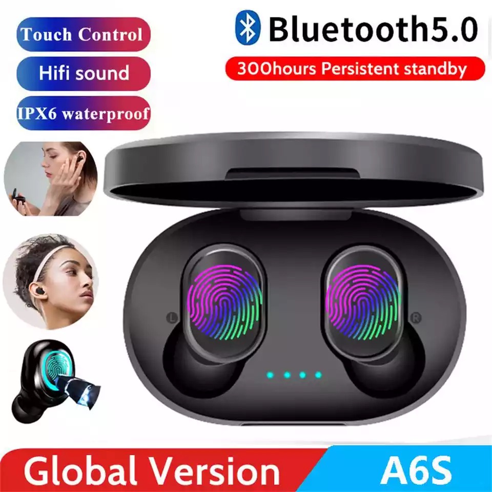 E6S A6S Bluetooth Headset TWS wireless 5.0 Sports Earbuds With Mic ...