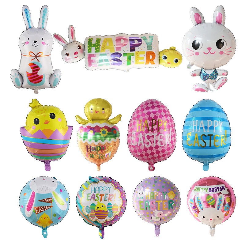 Easter Balloon Decoration Hatching Chick Balloon Rabbit Egg Foil ...