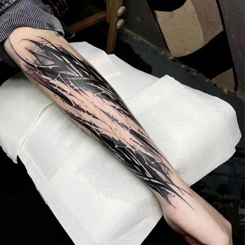 15 Days Waterproof Tattoo Sticker Brake Print Half Arm Temporary Tattoo ...