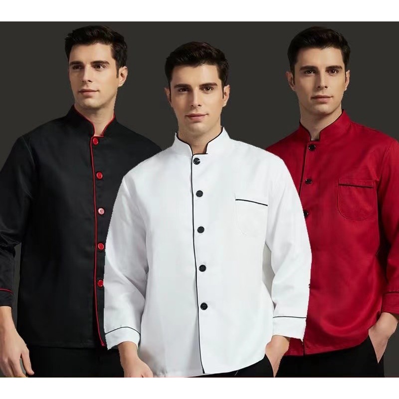 Long Sleeve chef Uniform Unisex Kitchen Chef Baking Cook Wear Chef Work ...