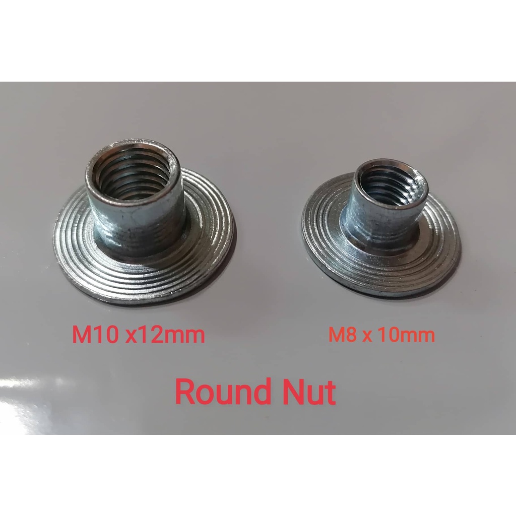 M8 M10 Steel Round Base Nuts Insert T Nuts (10pcs) | Shopee Philippines