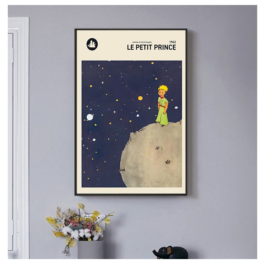 Prints Nursery Wall Art Canvas Painting Le Petit Prince Book Cover ...