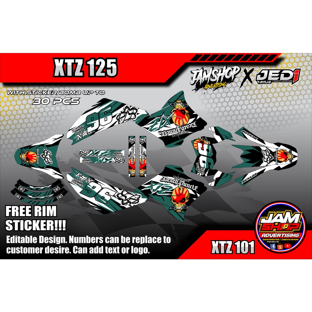 XTZ 125 Yamaha Full Set Decals Batch 2 with FREE RIM STICKER | Shopee ...