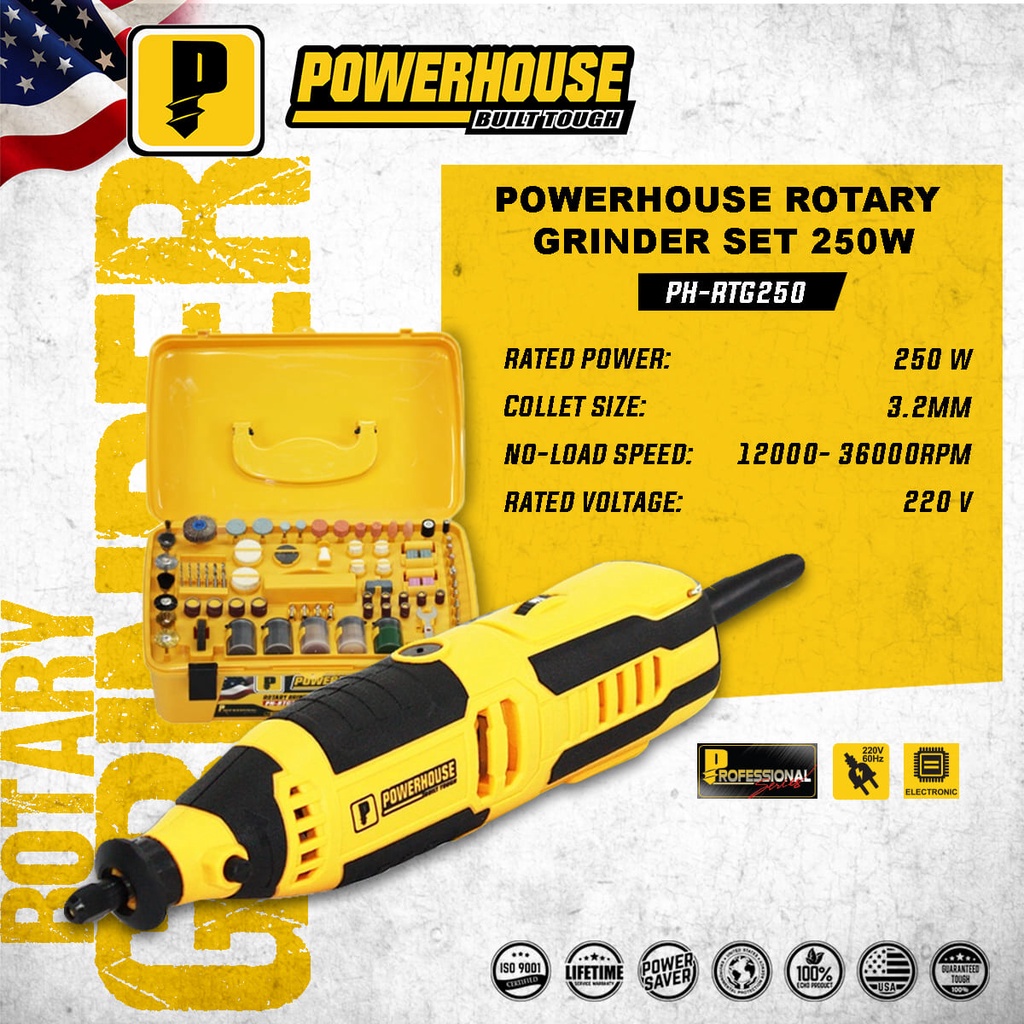 POWERHOUSE Rotary Die Grinder Tool Set 250W Electric Grinder Original ...