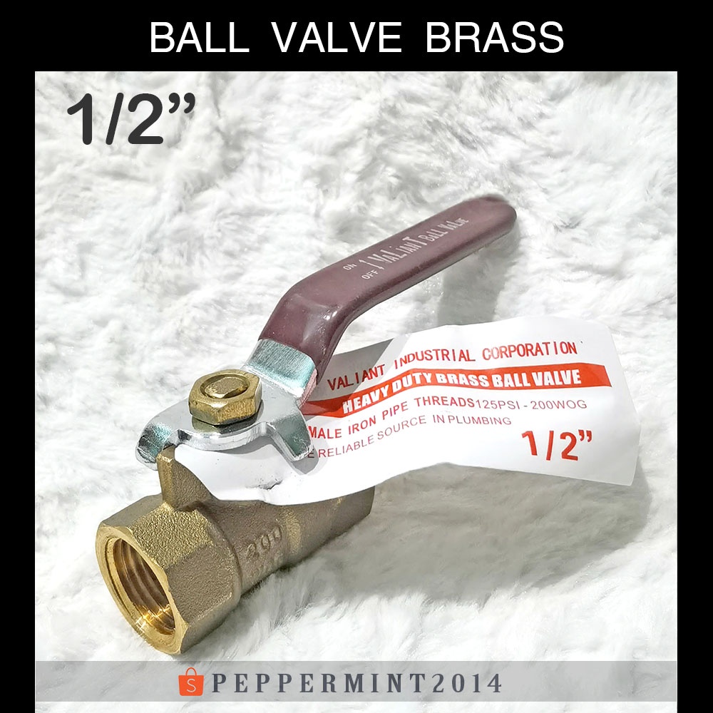 1/2" Ball Control Valve Valiant GI Water Plumbing Heavy Duty Brass ...
