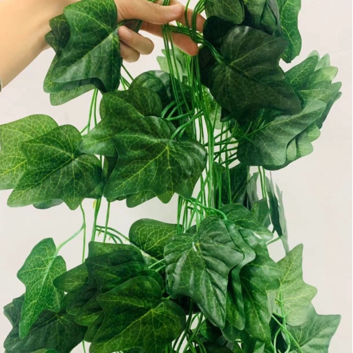 2.4Meter BIG Leaves Artificial Green Leaf Garland Plants Vine Fake Home ...