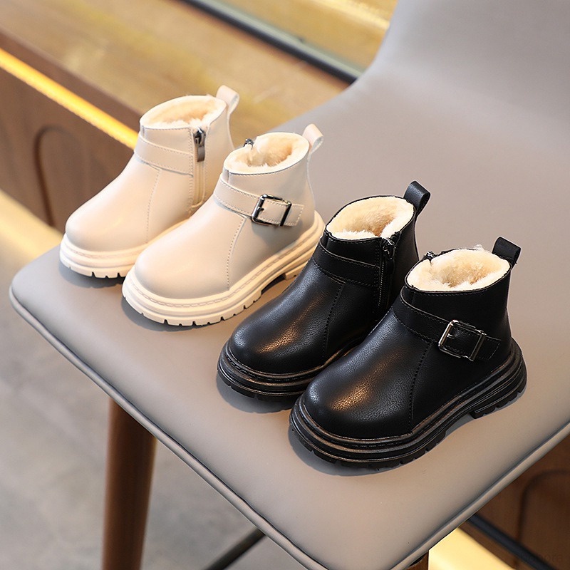 BOBORA Autumn Winter Children's Fleece-Fleece-Fleece Martin Boots ...