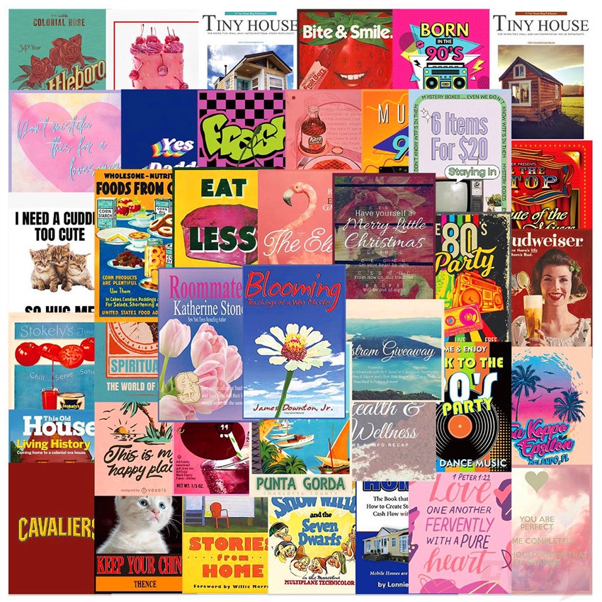 90s Vintage Magazine Covers Series 01 Stickers 40Pcs/Set Waterproof DIY ...