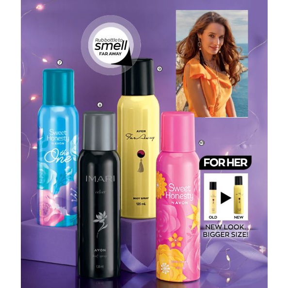 AVON BODY SPRAY for Her - Imari, Sweet Honesty, Far Away 120ML | Shopee ...