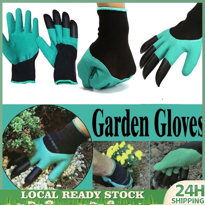 1 Pair Garden Gloves Rubber Digging Planting Gloves Quick Easy To Dig ...