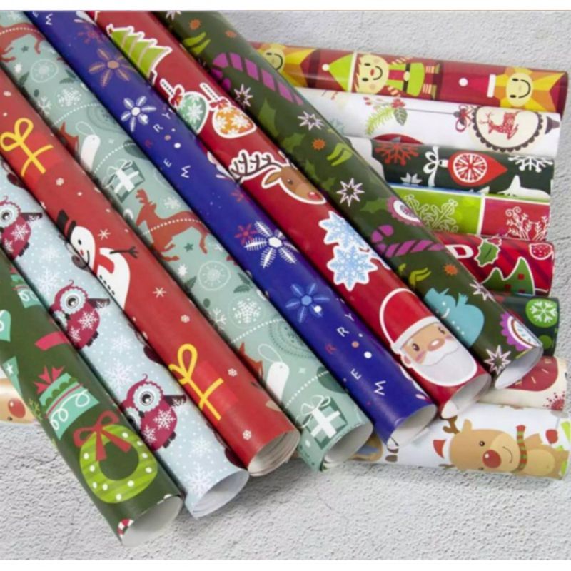 50PCS/ROLLCoated &glossy ROLL RANDOM DESIGN ASSORTED COLOUR MERRY ...