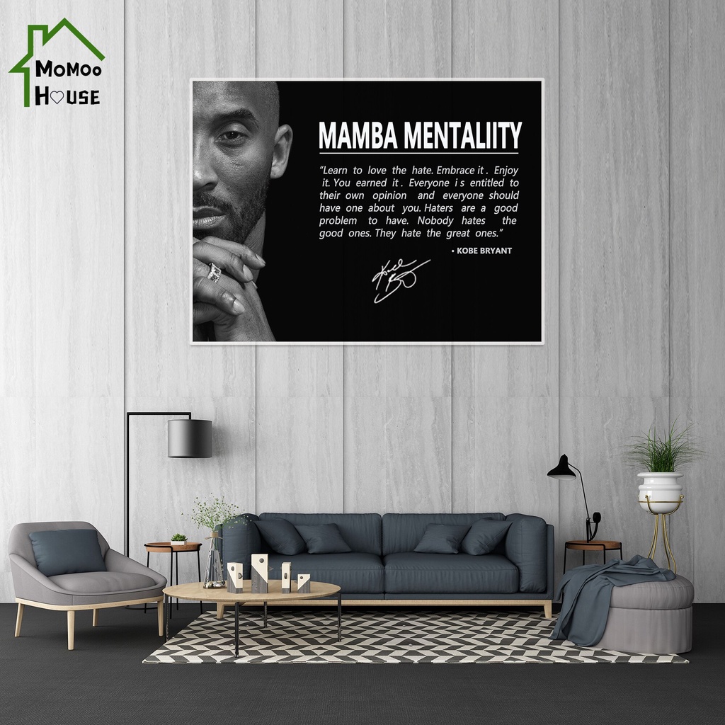 Black and White Famous Basketball Star Kobe Bryant Black Mamba Spirit ...