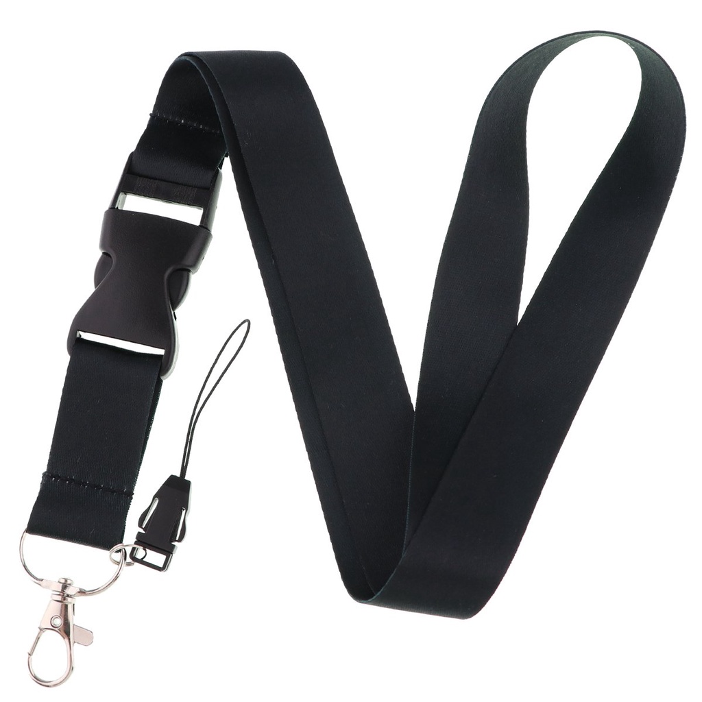 YQ1135 Pure Black Keychain Lanyard Phone Straps for Keys ID Campus ...