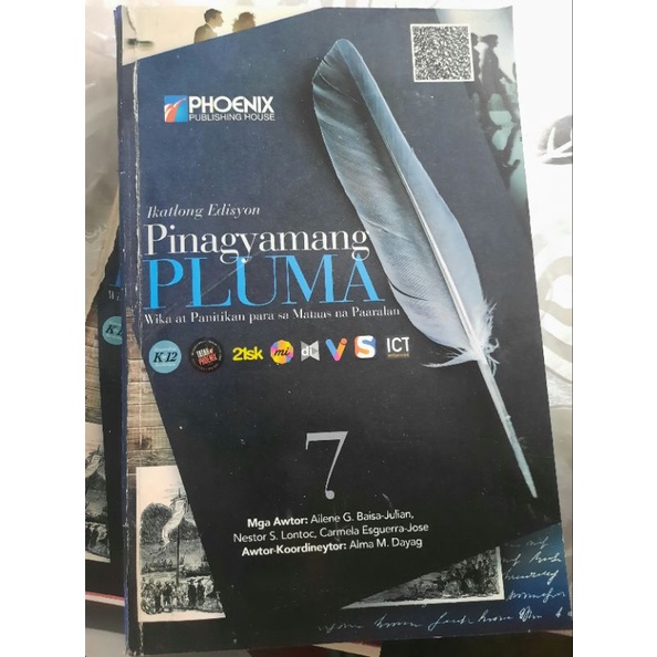 Pinagyamang Pluma 7 Wika at Panitikan Ikatlong edisyon 2022c | Shopee ...