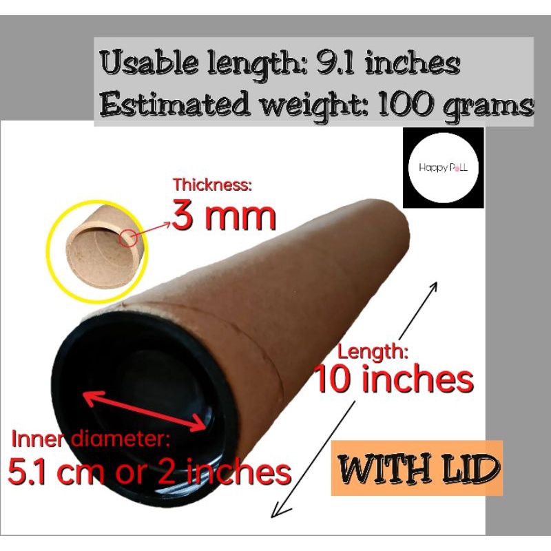 51-10, POSTER TUBE/MAILING/PAPER TUBE/DRAWING TUBE - 10 INCH (L), 2 ...
