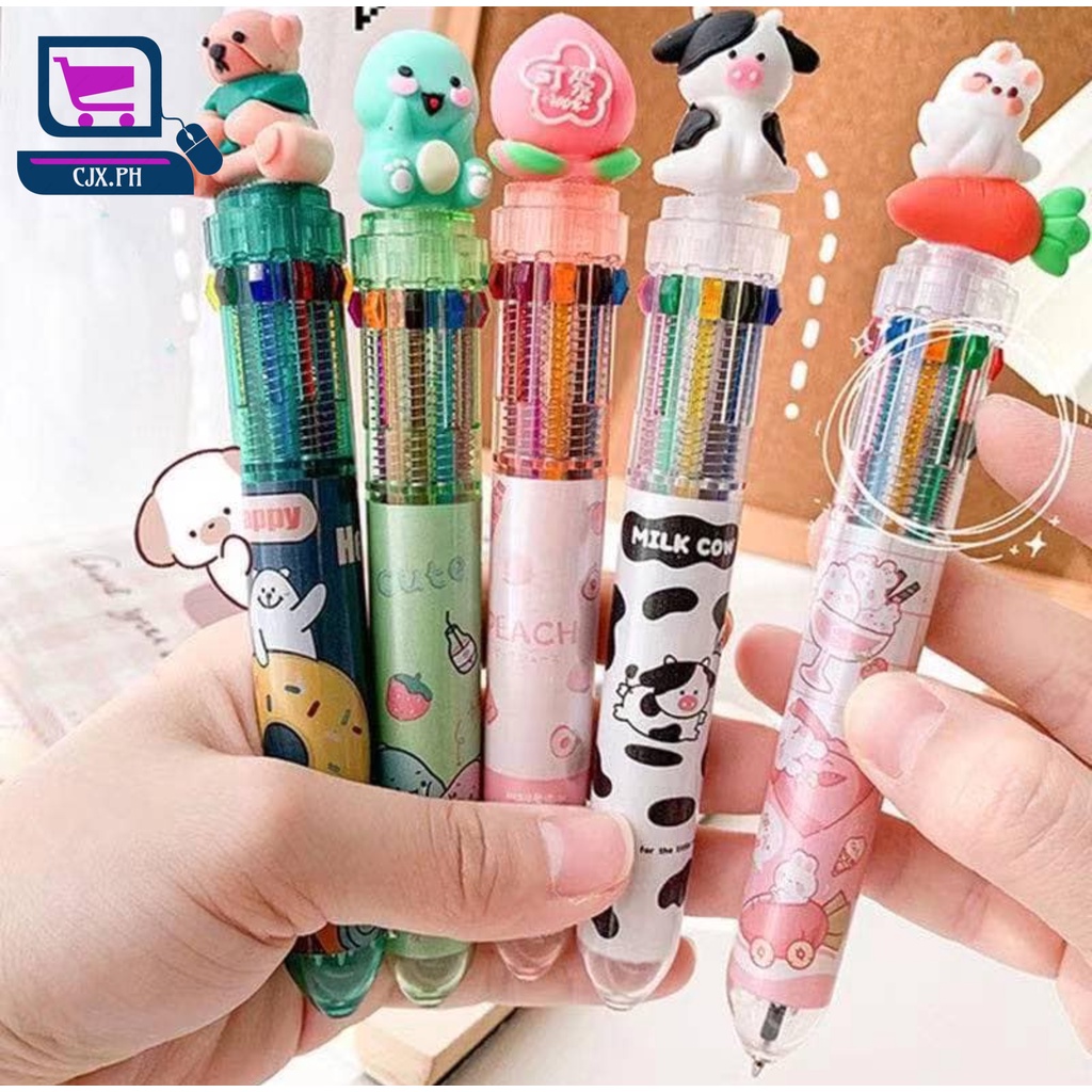 JASMINECHUA 1pcs 10 Colors Ballpoint Pen Cute Animal Office Stationary ...