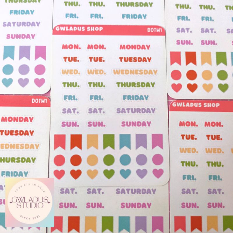 DAYS OF THE WEEK STICKER JOURNAL STICKER DECO STICKER | Shopee Philippines
