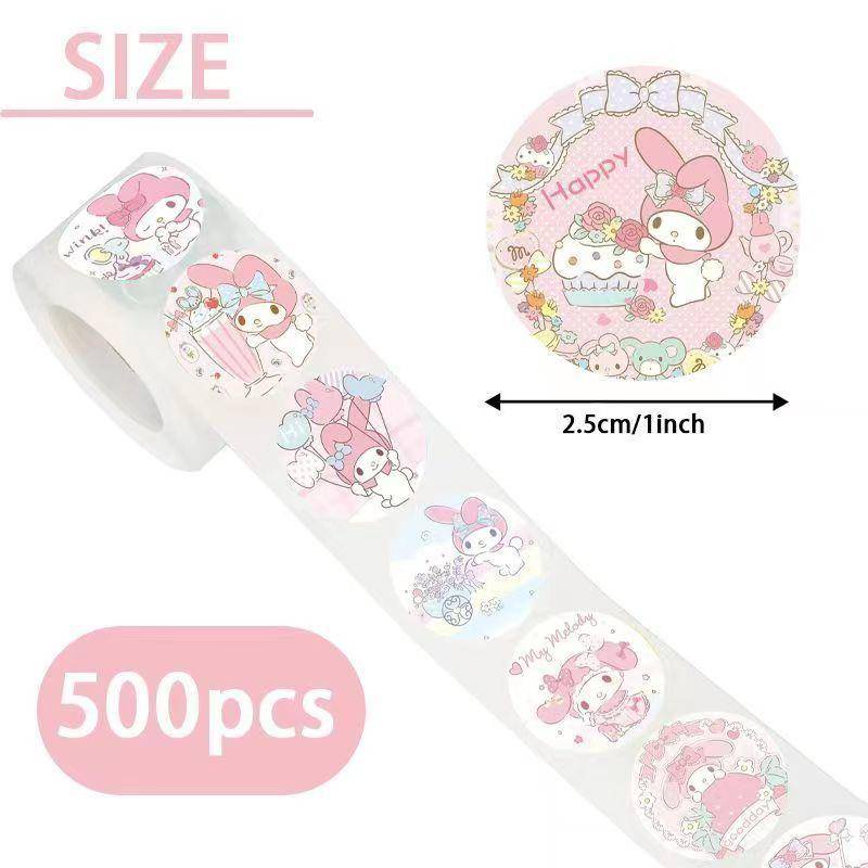 500pcs/pack Colorful Sanrio My Melody sticker seal label paper roll ...