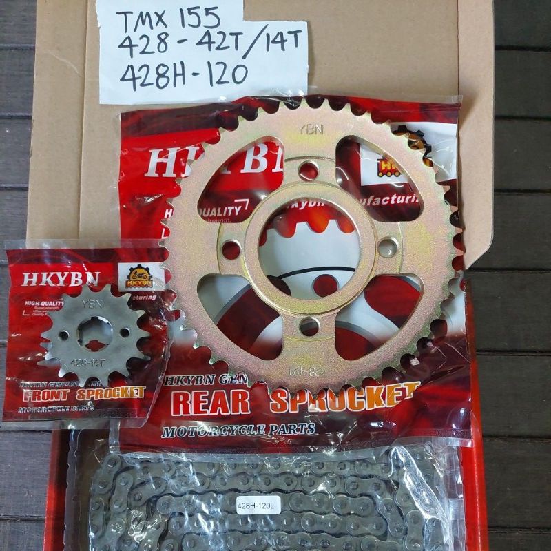 YBN Motor Sprocket and Chain Set. TMX 155. 14T/42. 428H-120L | Shopee ...