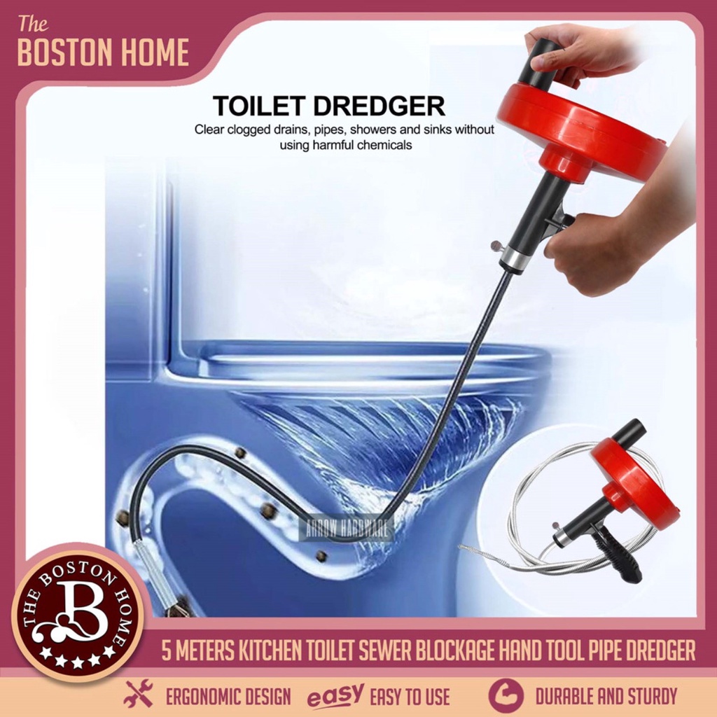 Sunny Kitchen Toilet Sewer Blockage Hand Tool Tube Dredger 5 Meters ...