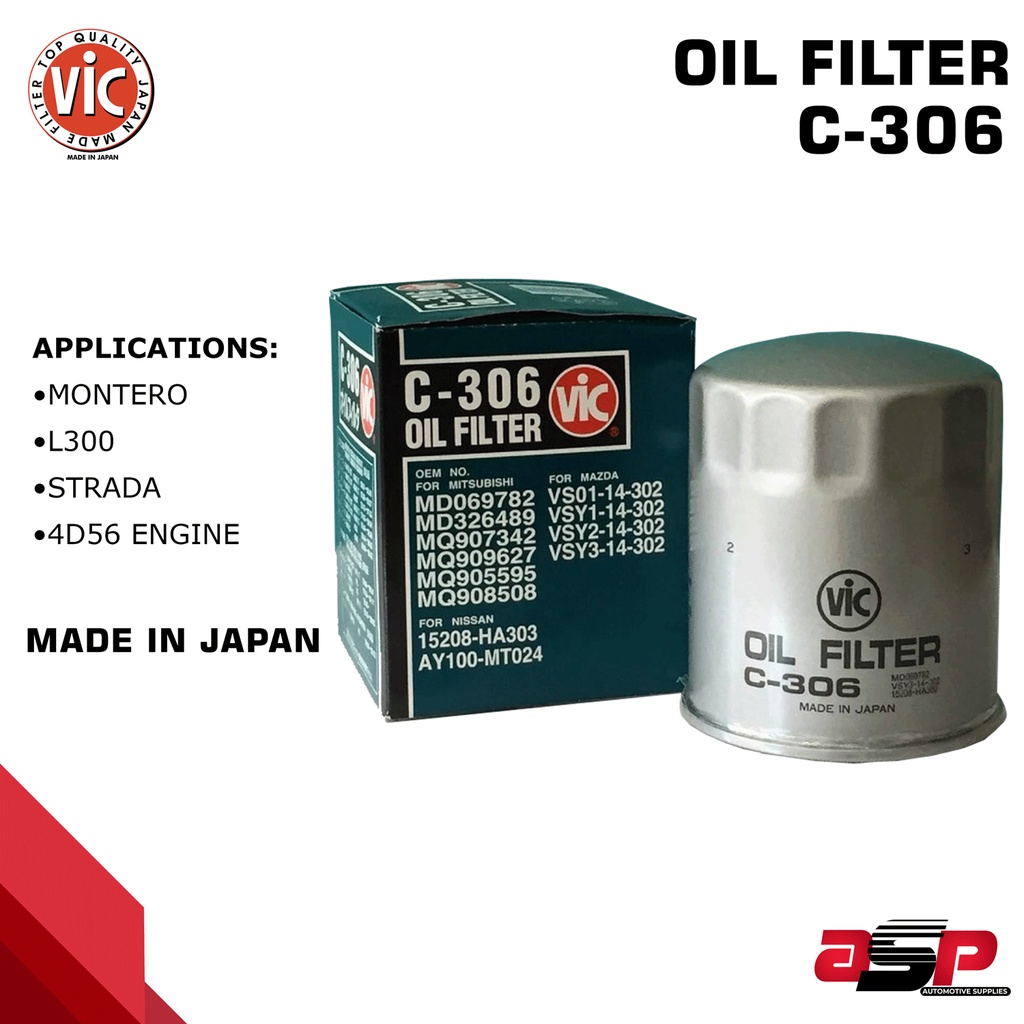 VIC C-306 Oil Filter for MITSUBISHI MONTERO, STRADA, L300, L200 2.5 ...