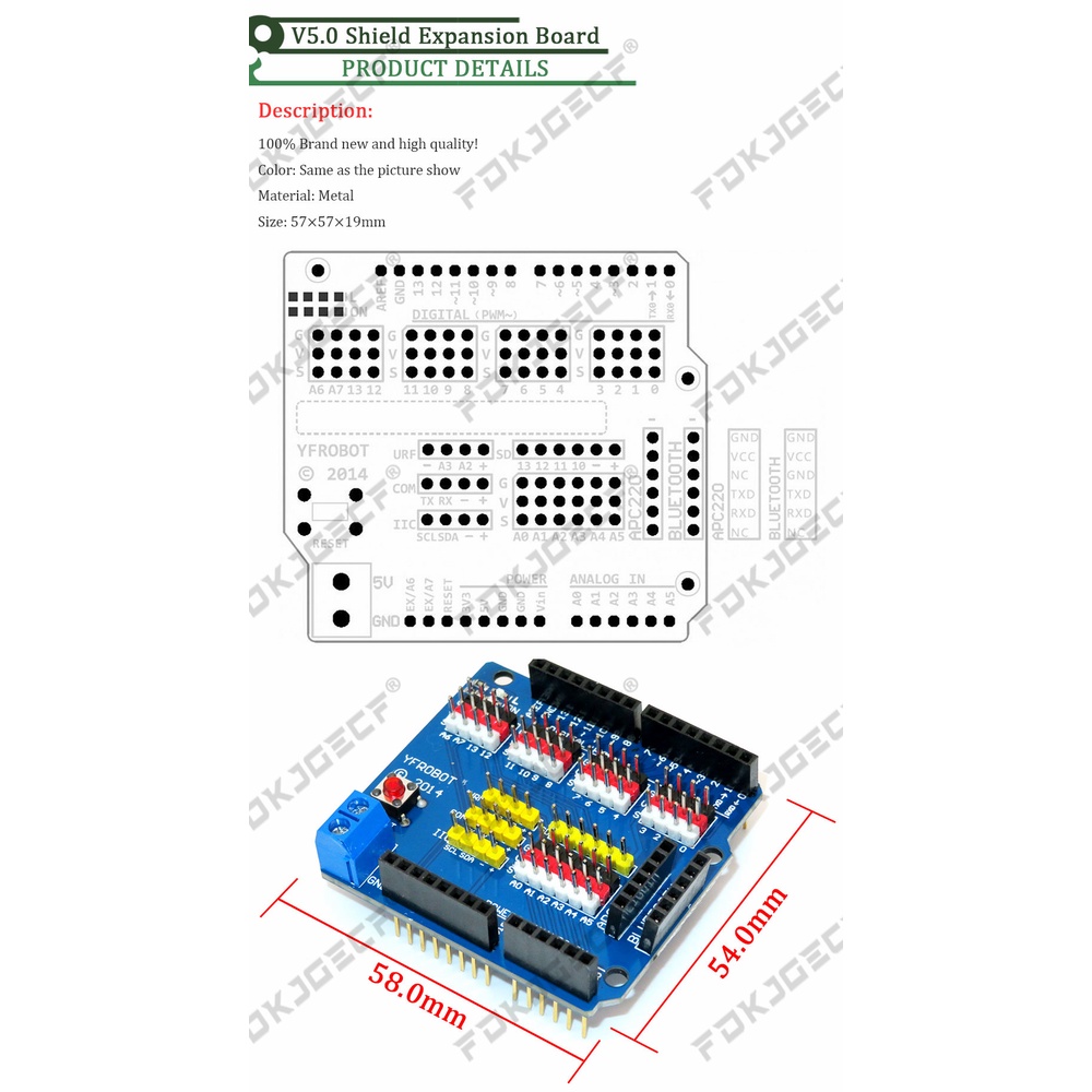V5 Sensor Shield Expansion Board Shield For Arduino UNO R3 V5.0 ...