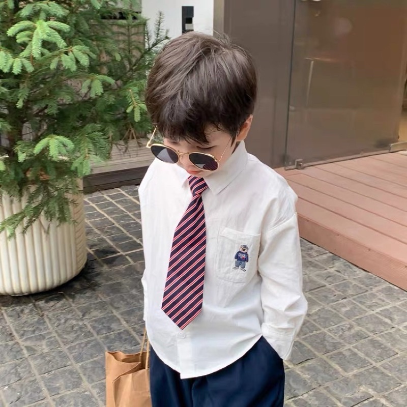 uniform necktie for boy kids striped necktie fashion design with zipper ...