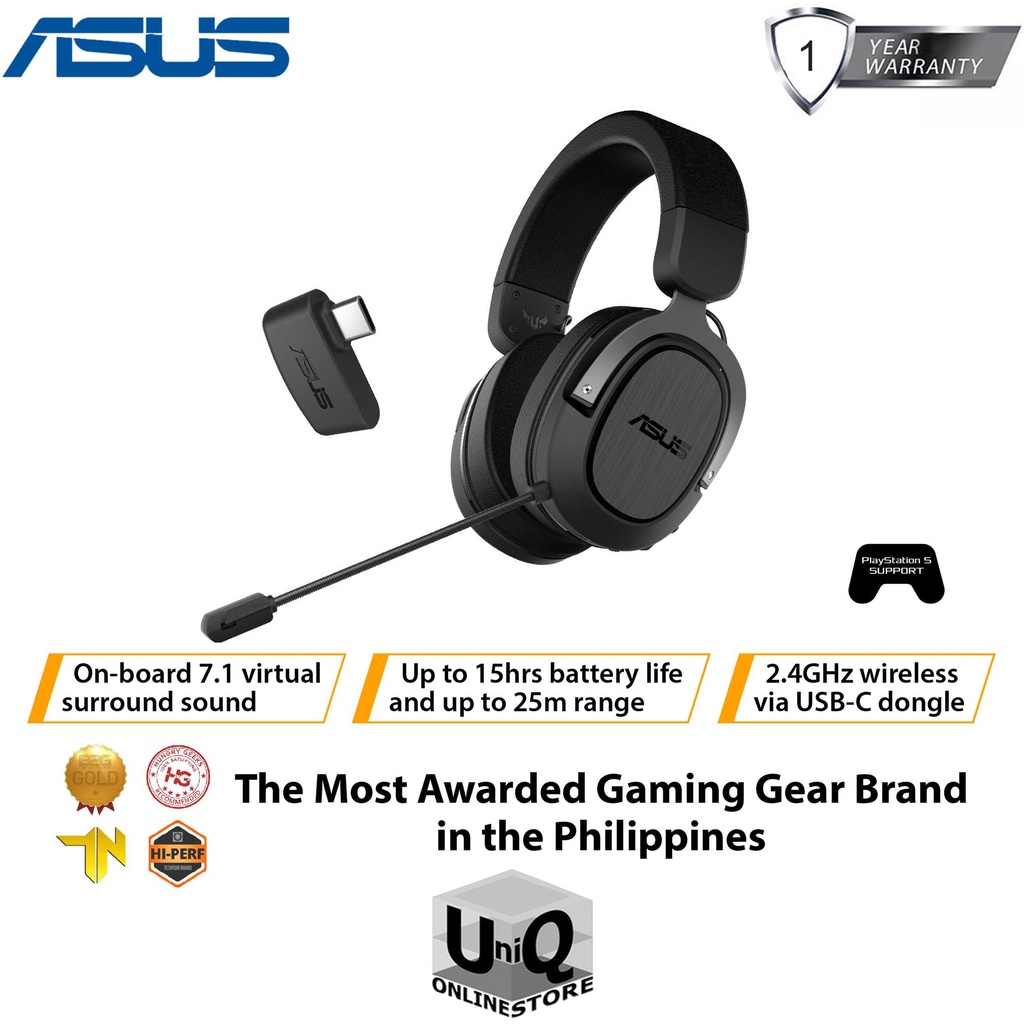 Asus TUF Gaming H3 WIRELESS gaming headset features 2.4 GHz connection ...