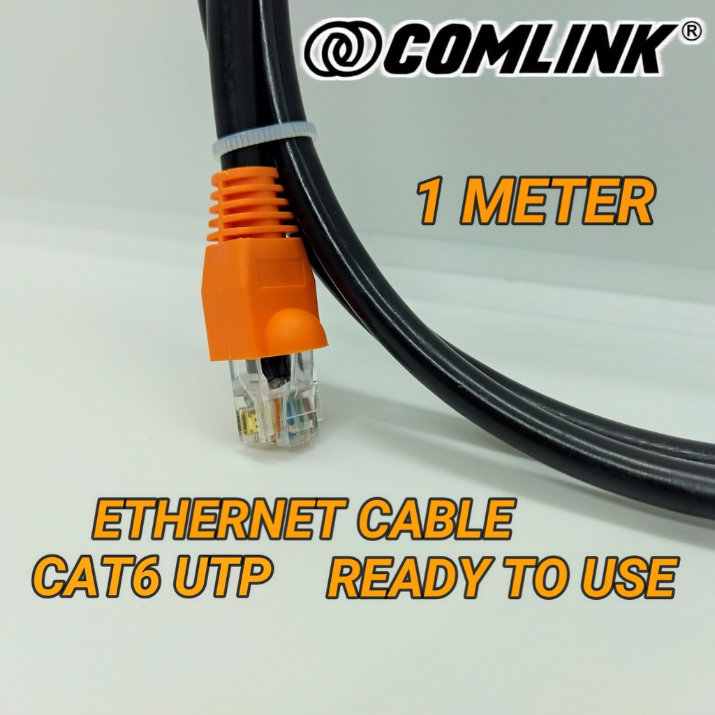 1M CAT6 Lan Cable 1 Meter COMLINK Outdoor UTP Ethernet Patch Cable with ...