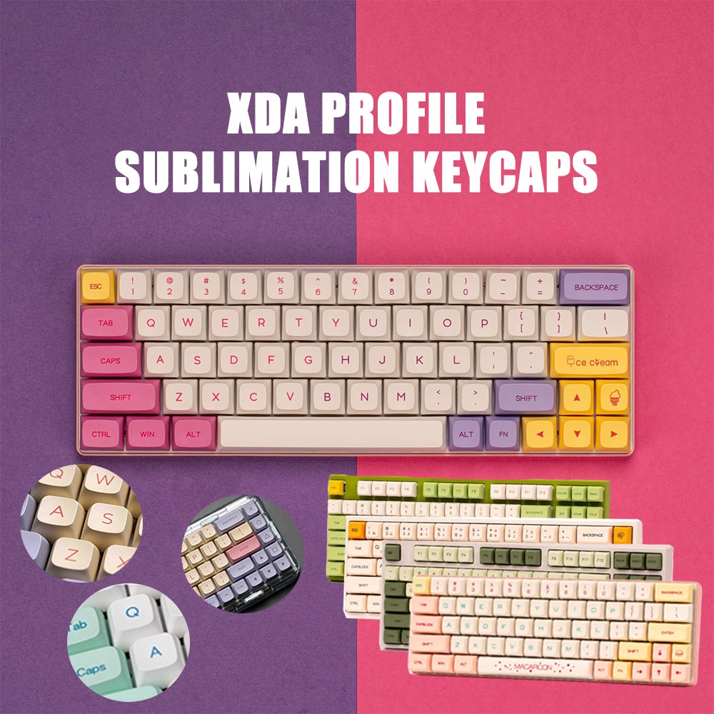 XDA Keycaps Sublimation keycaps 137 Keys Honey Milk Keycaps PBT XDA ...