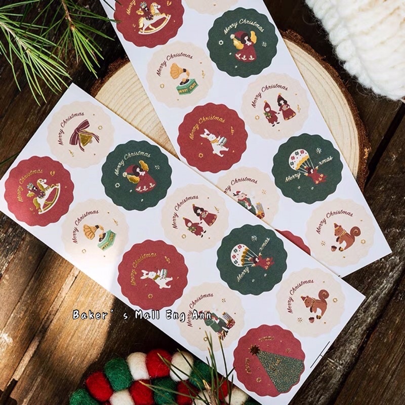Christmas Round Sticker - 3cm (10pcs/sheet) | Shopee Philippines