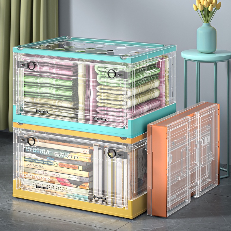 Transparent Foldable Storage Box With Wheels Waterproof Plastic ...