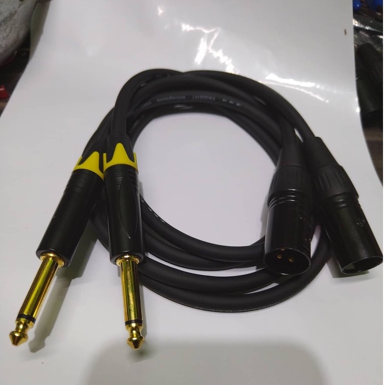 2PC XLR MALE TO PL 6.35MM AUDIO CABLE HIGH QUALITY CONNECTOR FOR AUDIO ...