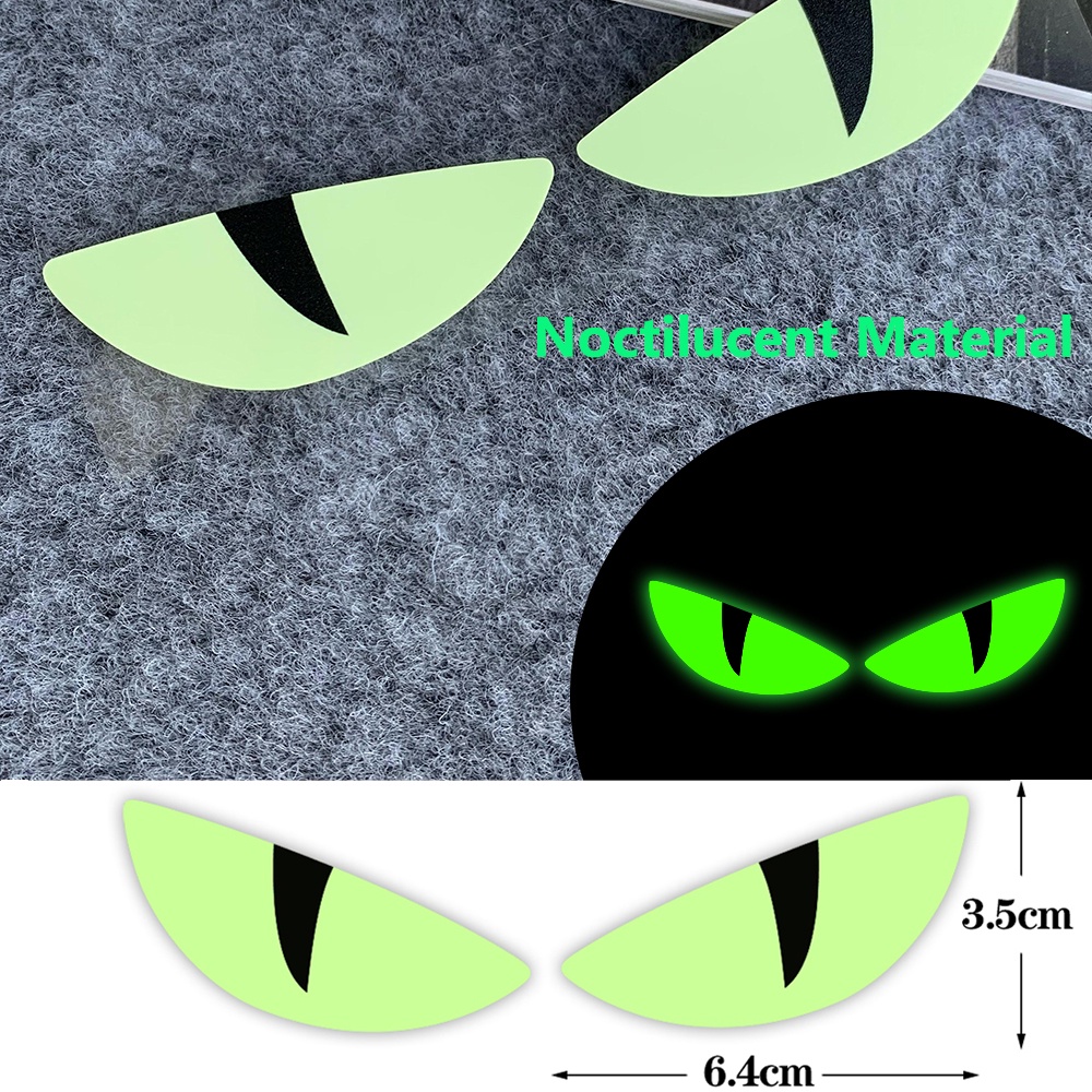 Night Luminous Motorcycle Sticker Motorcross Helmet Evil Eyes Shape ...