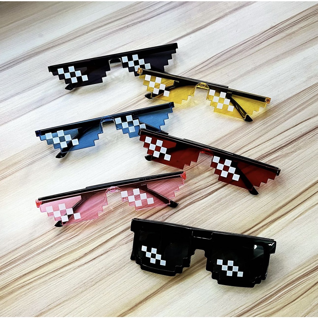 Spoof Polygonal Thug Life Sunglasses Mosaic 8pixel Sunglass Eye Cloth