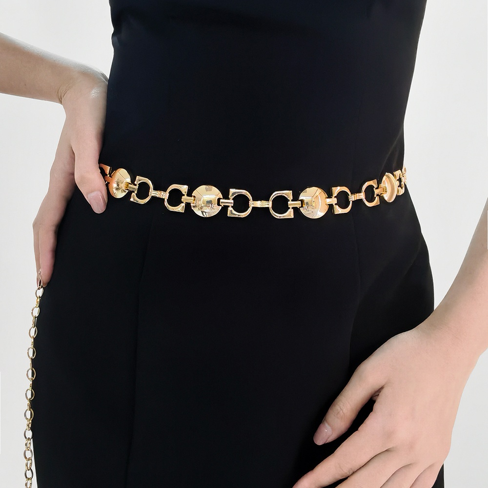 Fashion Women Gold Silver Metal Waistband Buckle Waist Body Dress Chain ...