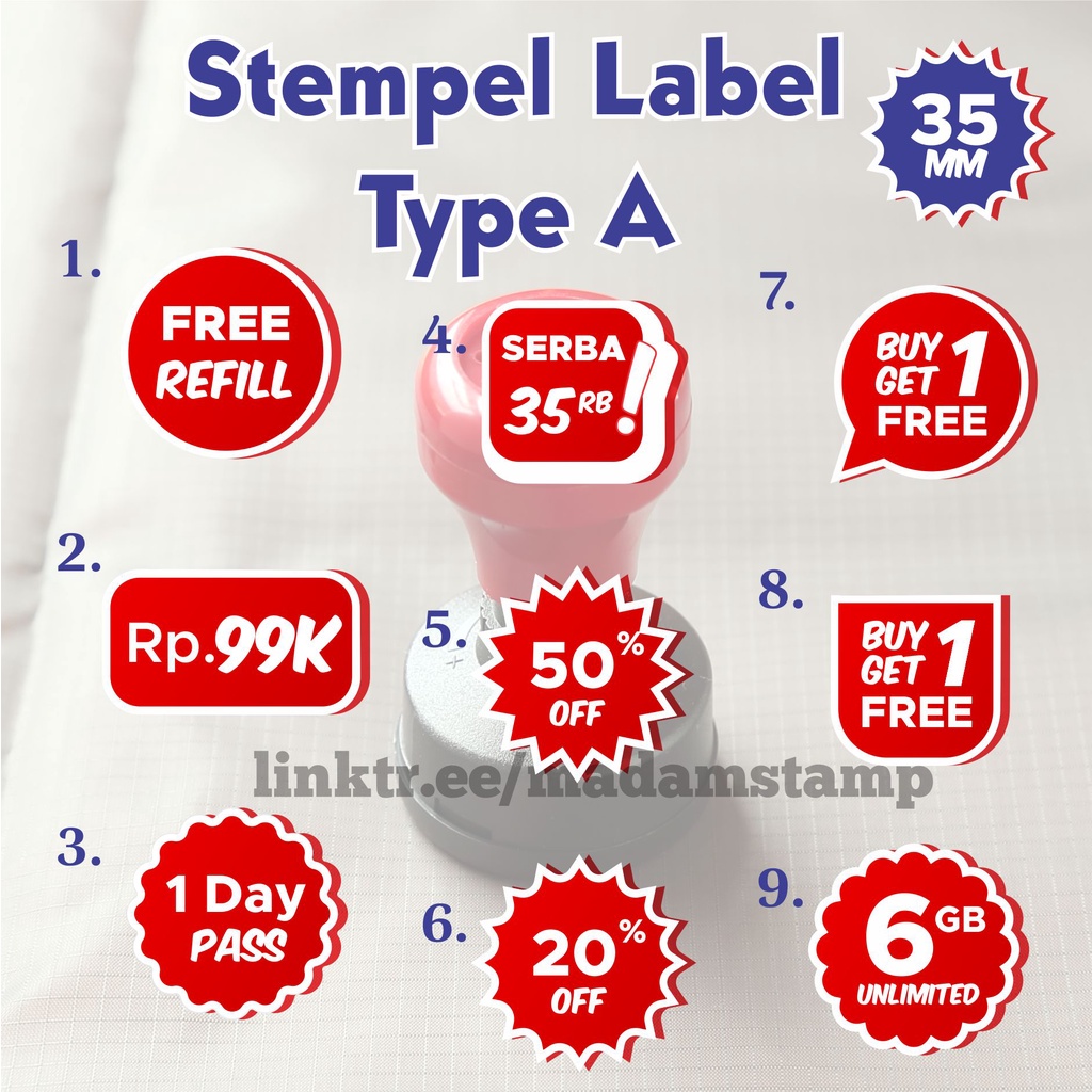 HP Stamp label A promotional shop name counter cellphone voucher ...
