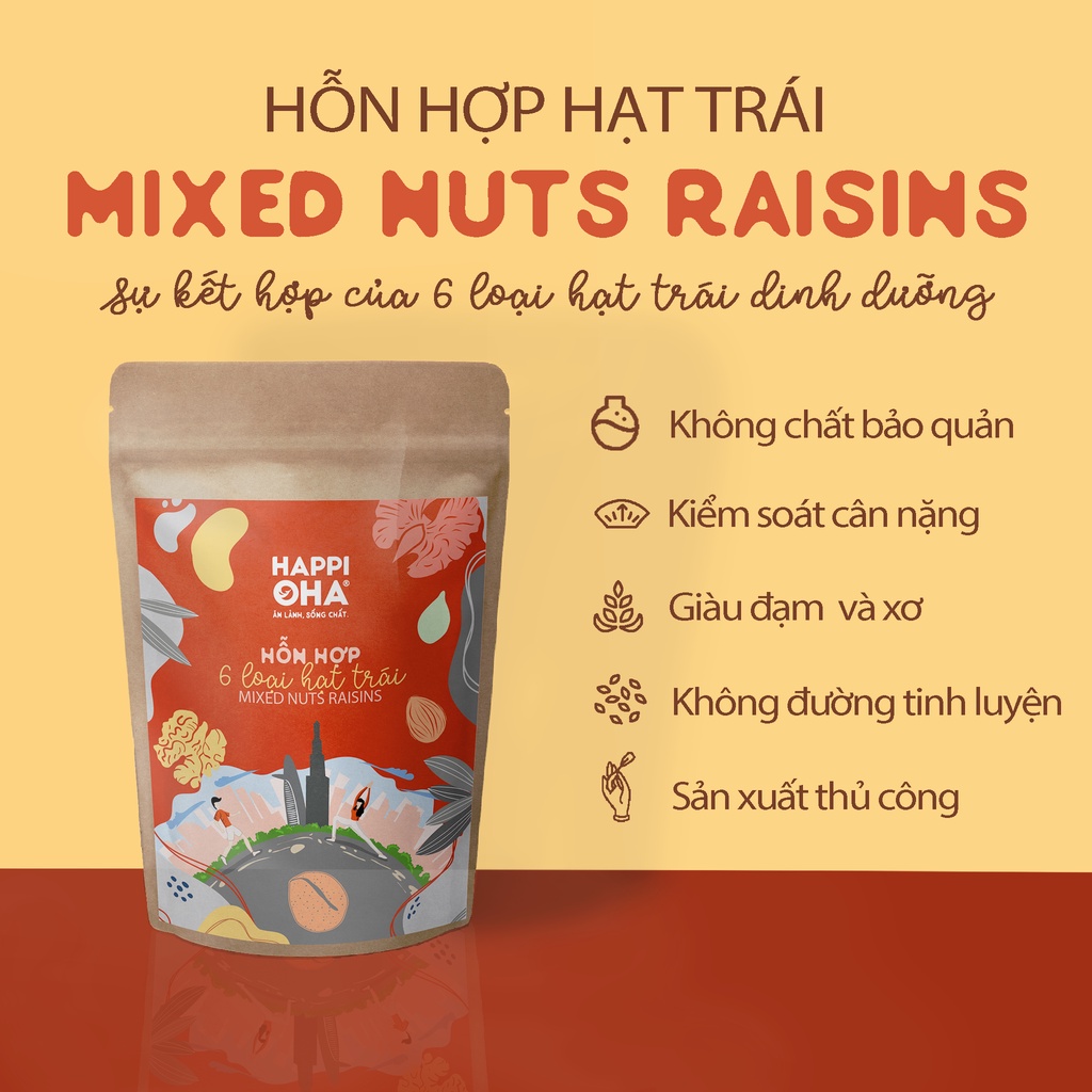 Mixed Nuts Raisins - Mixed 6 Types of Fruit Nuts HAPPI OHA Trial Bag ...