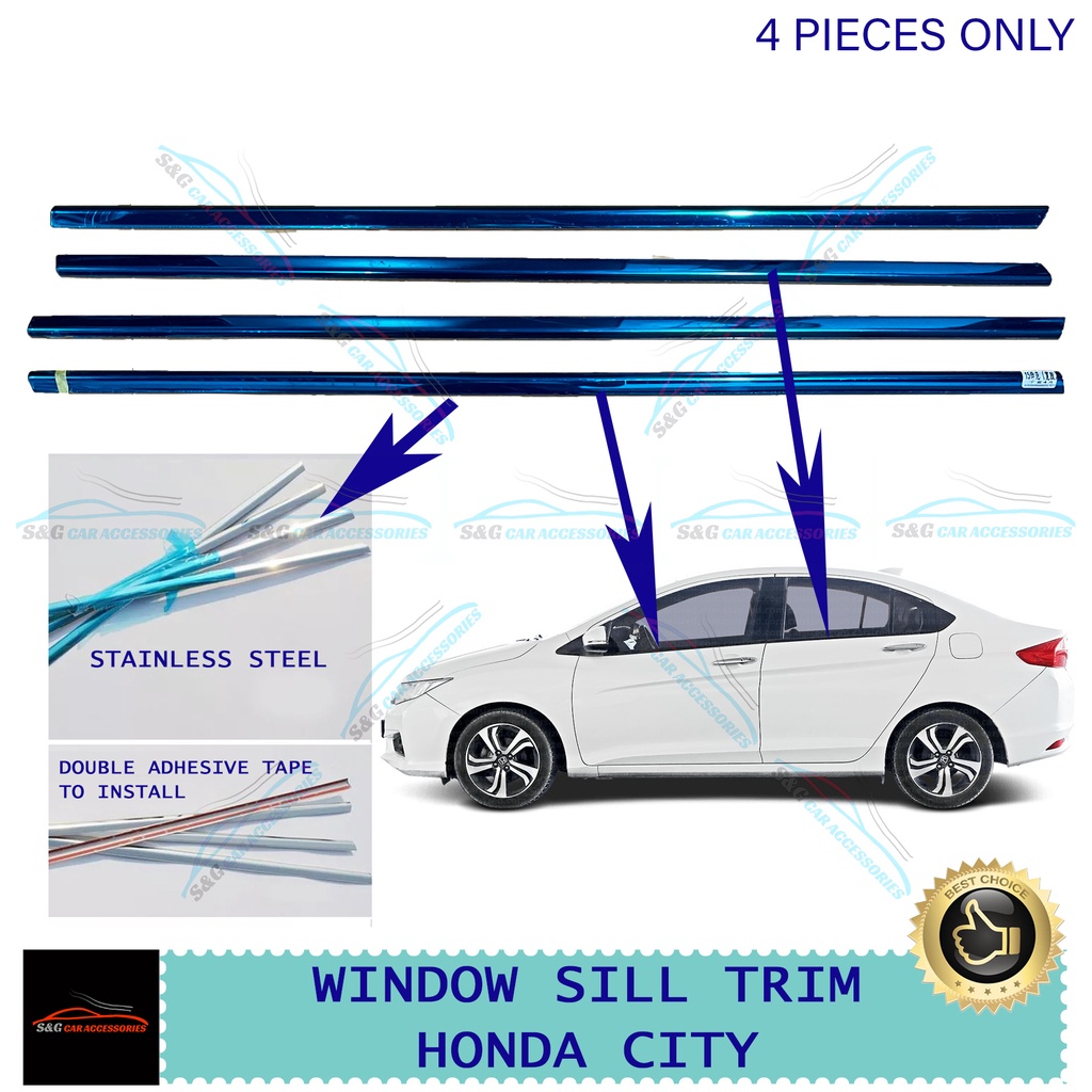 Honda City 2014, 2015, 2016, 2017, 2018, 2019, 2020 Stainless Steel ...