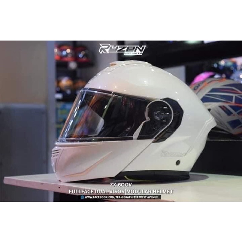 RYZEN ZX-600V -MODULAR HELMET -DUAL VISOR | Shopee Philippines