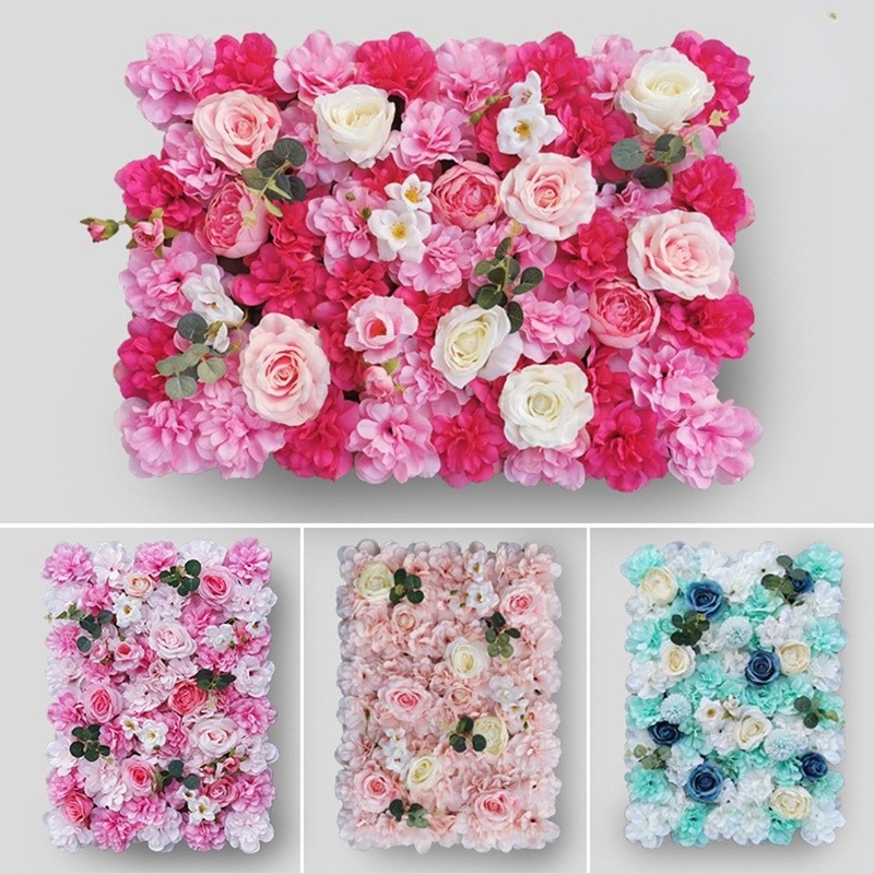 40*60cm Artificial Flower Wall Panels Blush Silk Rose Hydrangea Flower ...