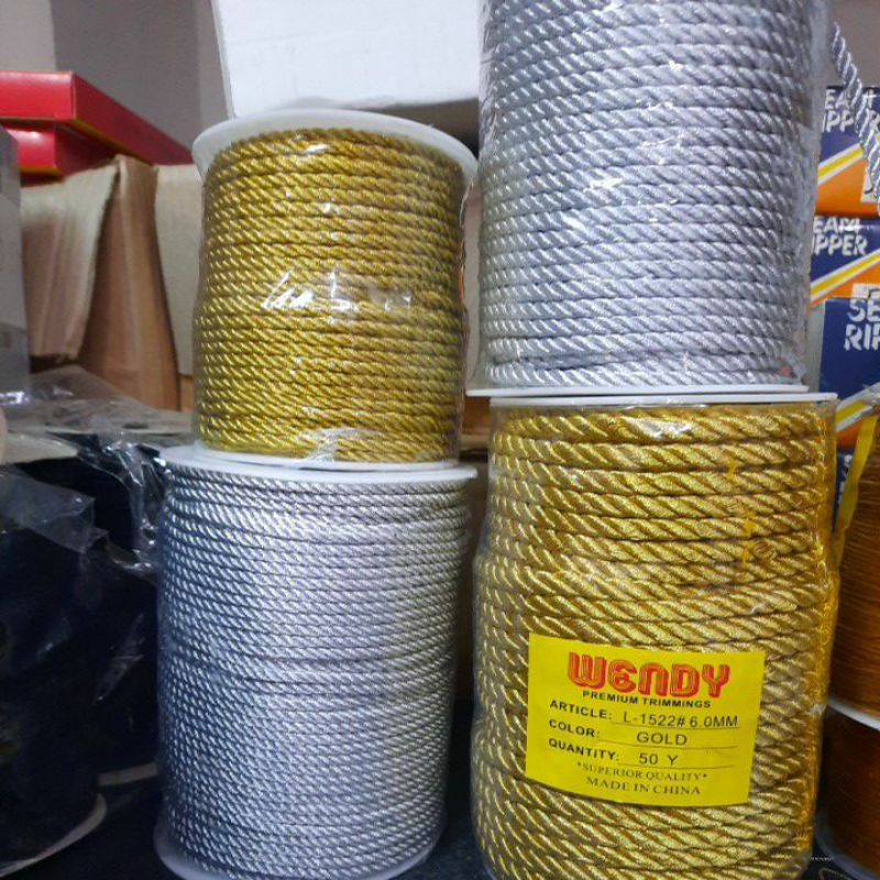Gold And Silver Metallic Rope (Per 5yrds) | Shopee Philippines