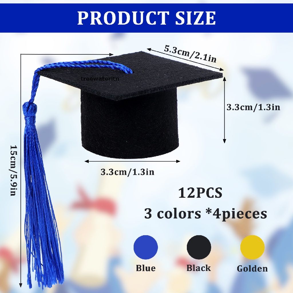 ritn Mini Graduation Caps Graduation Cap Bottle Toppers with Tassels ...